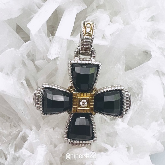 Judith Ripka | Jewelry | Judith Ripka Jr Two Onyx Diamond Maltese Cross ...